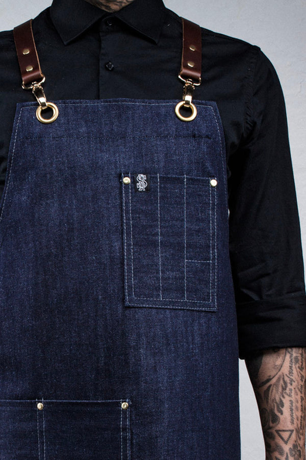 Denim Bartender Apron - Indigo Blue - Search and Rescue Denim Co.